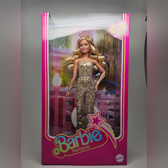 Mattel | Toys | New Barbie The Movie Margot Robbie Doll In Gold Disco ...